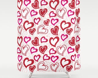 Heart shower curtain | Etsy