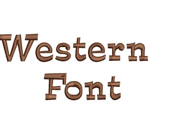 Western Machine Embroidery Font Alphabet - 3 sizes