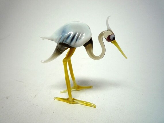 Glass Heron Bird Glass Sculpture Animals Glass Art Glass
