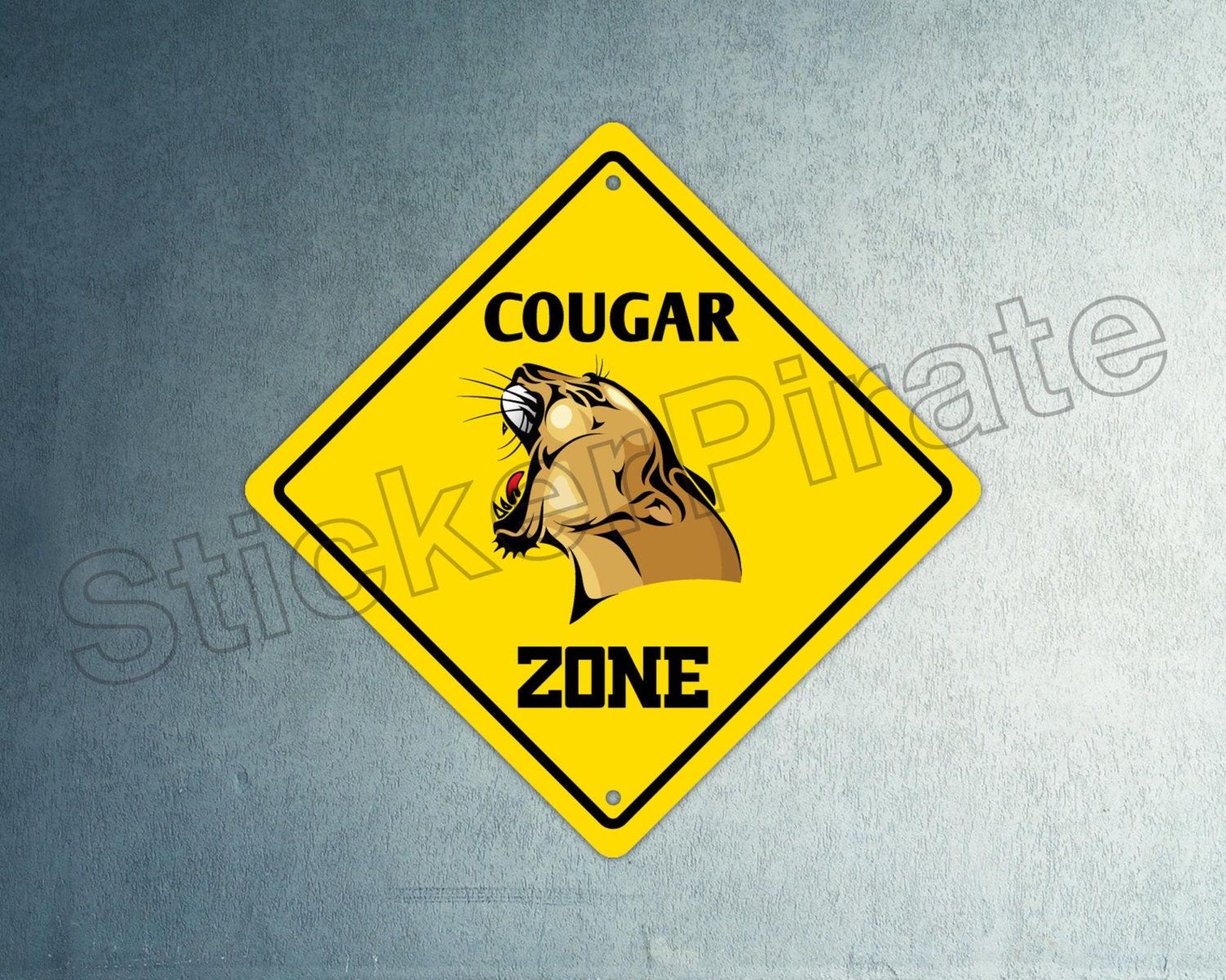 Cougar Crossing 12 x 12 Aluminum Novelty Sign
