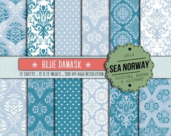 Papel scrapbook azul | Etsy