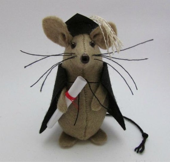 Graduation Mouse Felt Mice Felt Mouse by AllThingsMice on Etsy