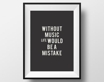 Without music life | Etsy