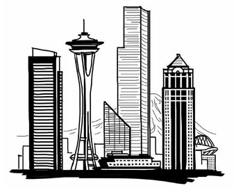 Seattle sketch | Etsy