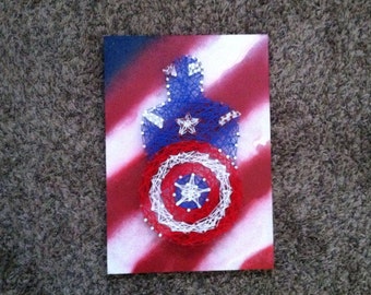 Custom-Captain America With Shield Handmaid String Art