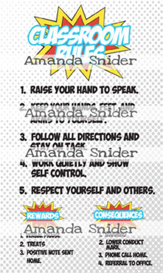 Superhero Classroom Rules by TeachingwithClass on Etsy