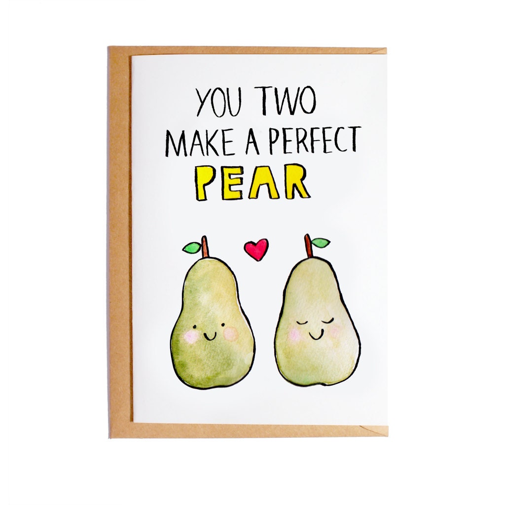 You Two Make The Perfect Pear A6 Blank Card Watercolour