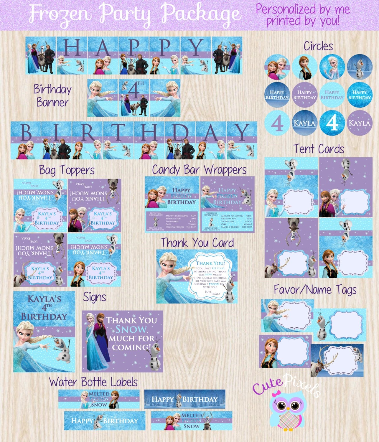 Frozen Favor Tags Frozen Name Tags Frozen Favor by CutePixels