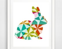 Popular items for geometric rabbit on Etsy