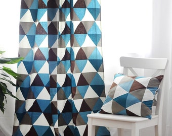 Blue curtain panels | Etsy