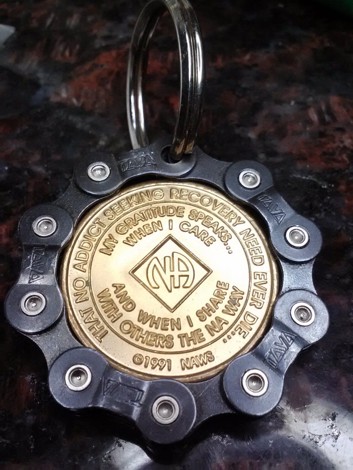 For the Bikers... Handmade Recovery Medallion Bike Chain Coin