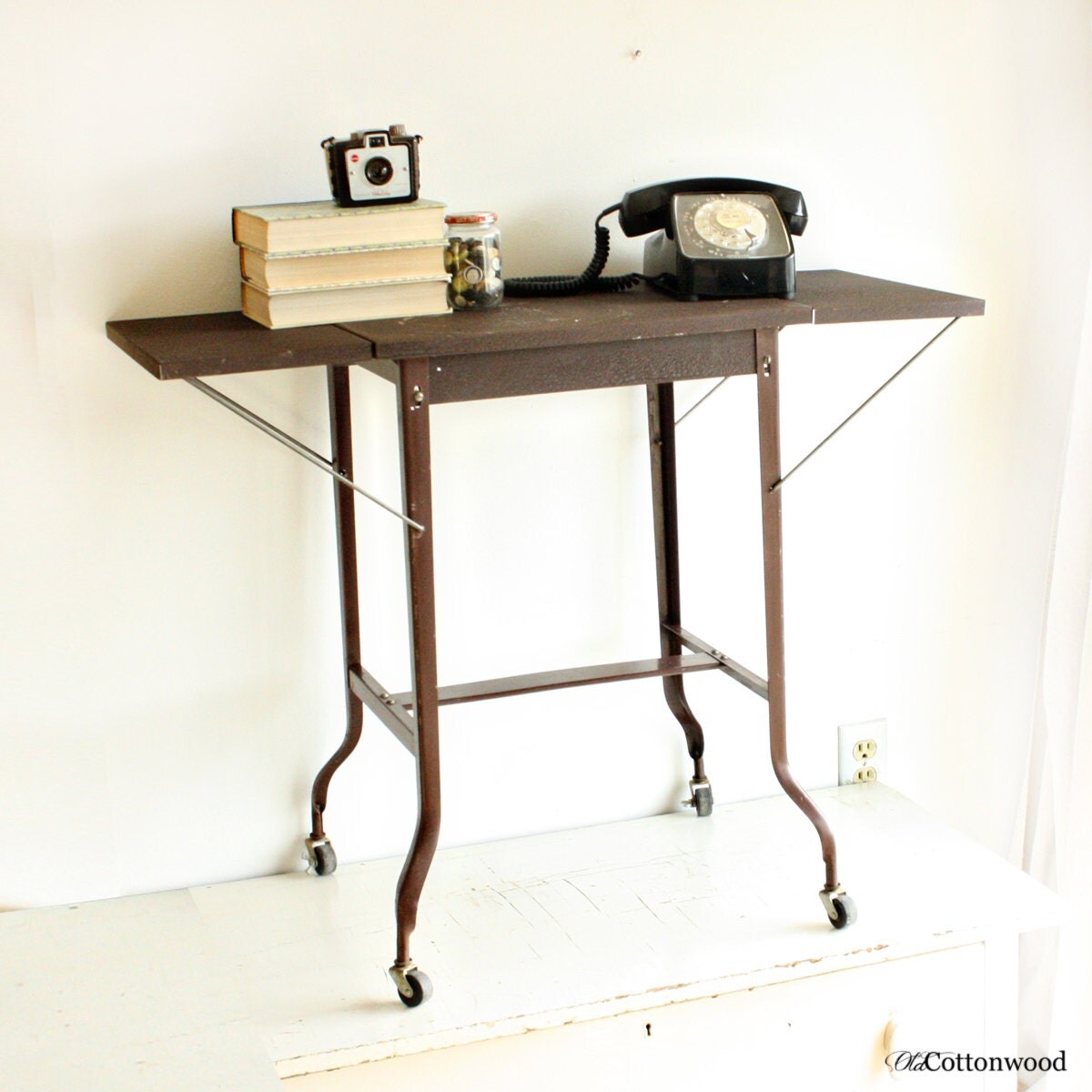 Vintage typewriter table – typewriter stand – typewriter cart ...