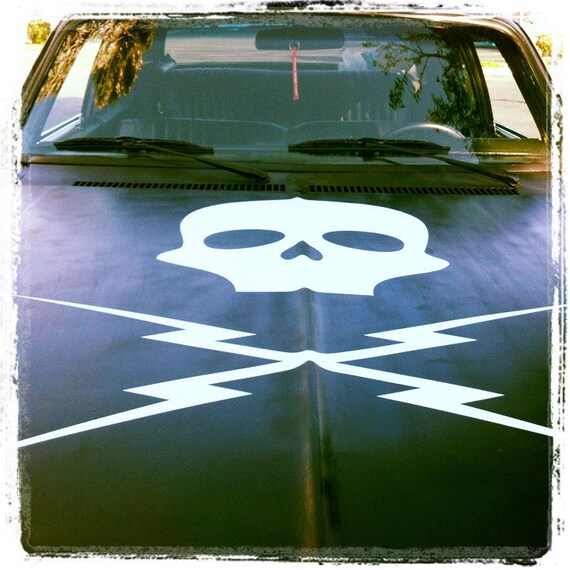 Items similar to Large 3' X 3' Death Proof Skull and Bolts Wall / Car ...
