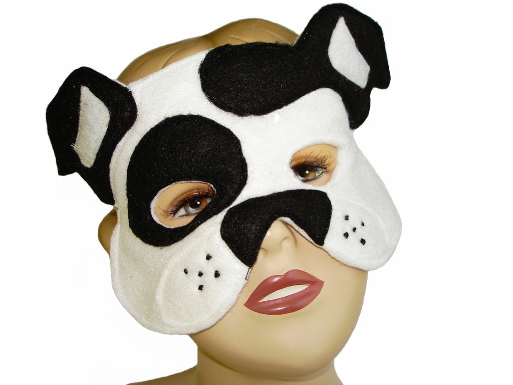 Children's WHITE Dog Felt Mask