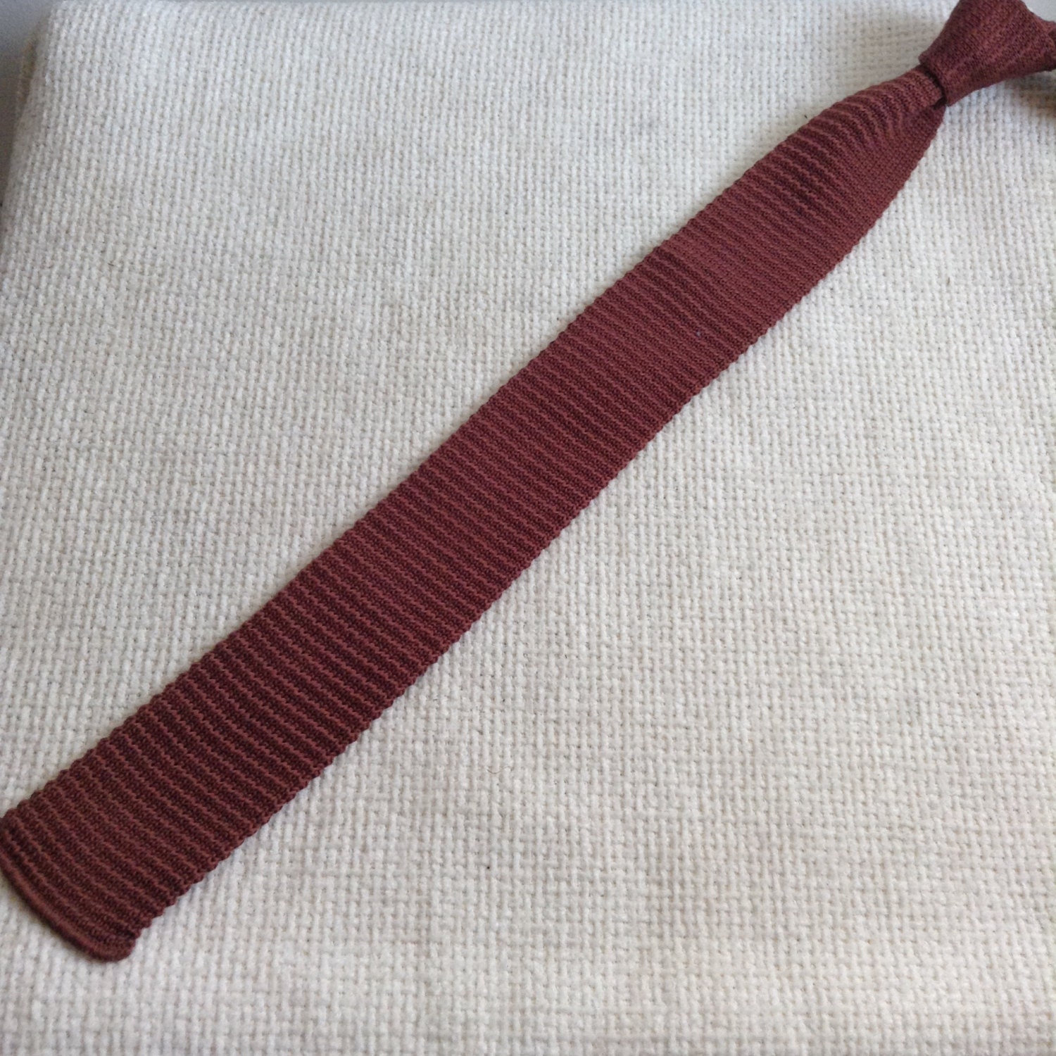 1960 Vintage SKINNY Tie. Square edge, Straight edge knit. Mod, Eames ...