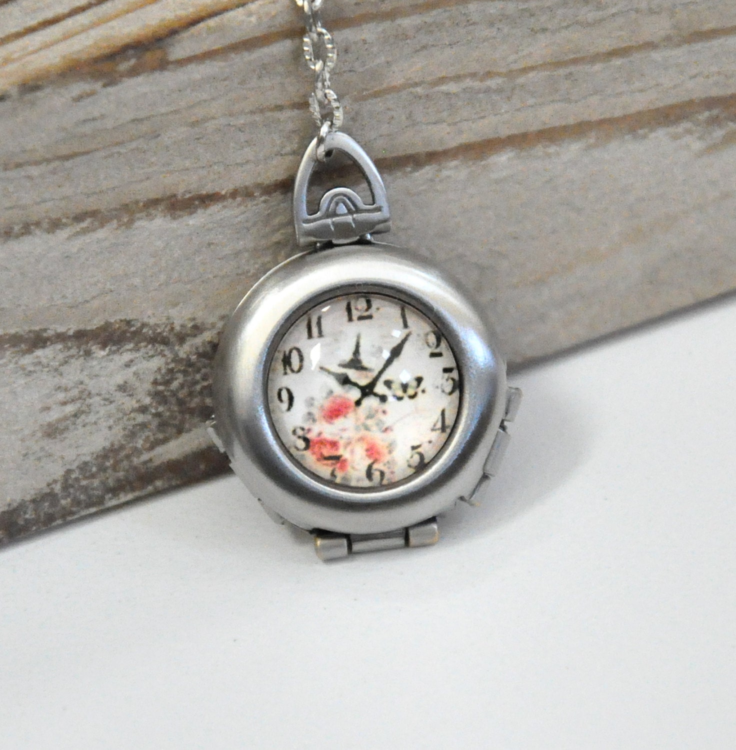 4 Photo Clock Locket Necklace Multi Picture by SimpleSoulStudios