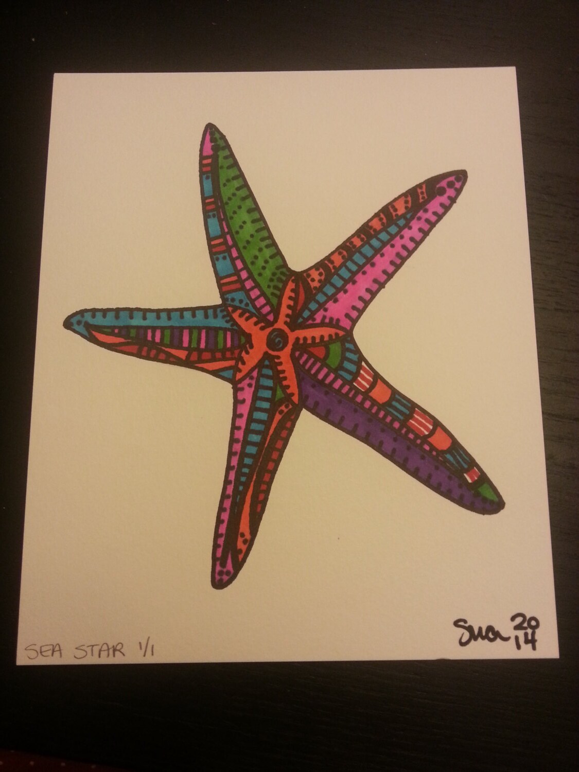 Ink Drawing Starfish Star Fish Sea Star by TheCraftingPot on Etsy