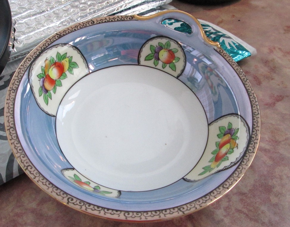 Blue Lusterware Bowl-Vintage Noritake Japanese Fruit or Candy Dish 1940 ...