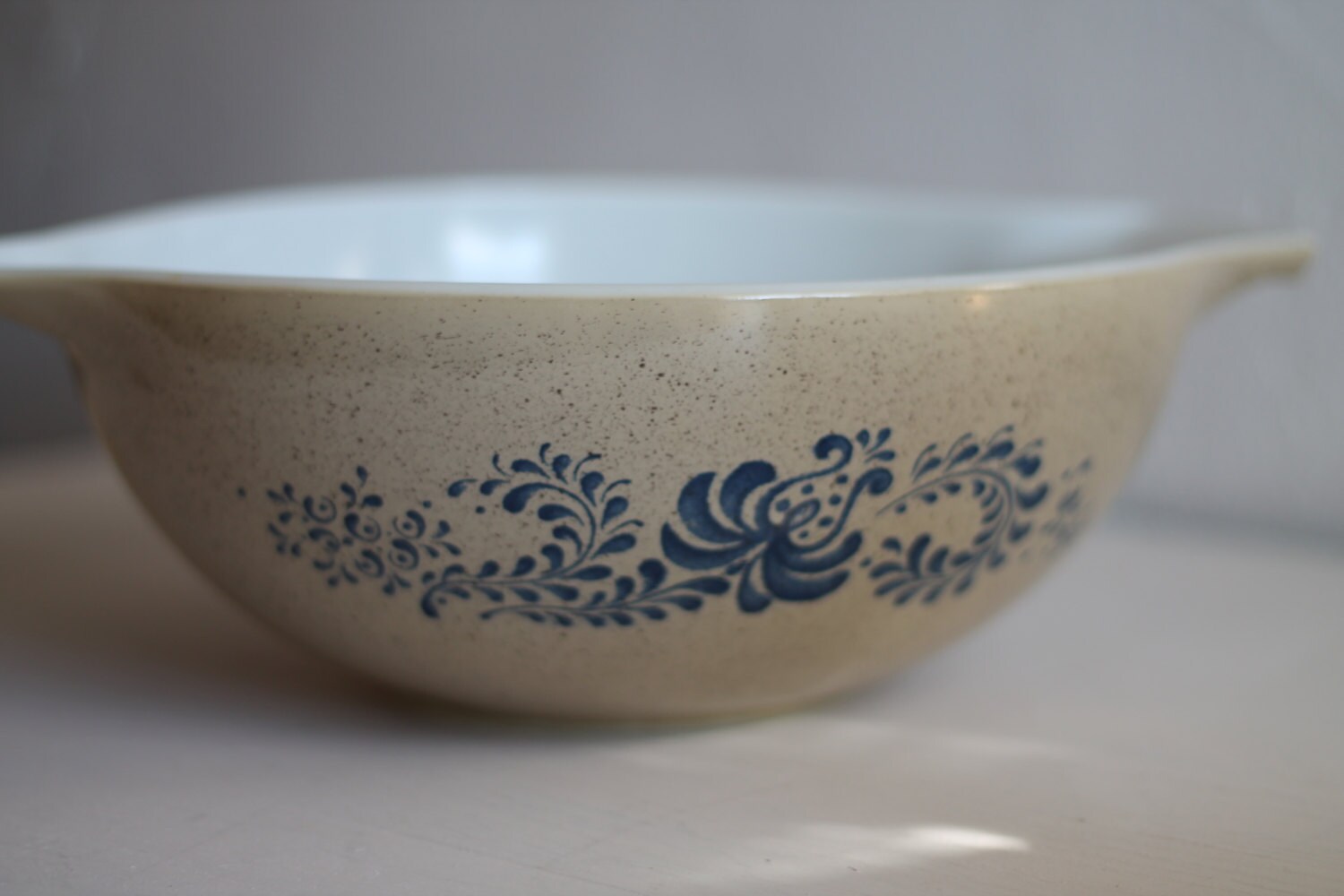 Vintage Pyrex Blue Homestead Cinderella Mixing Bowl, Serving Dish ...