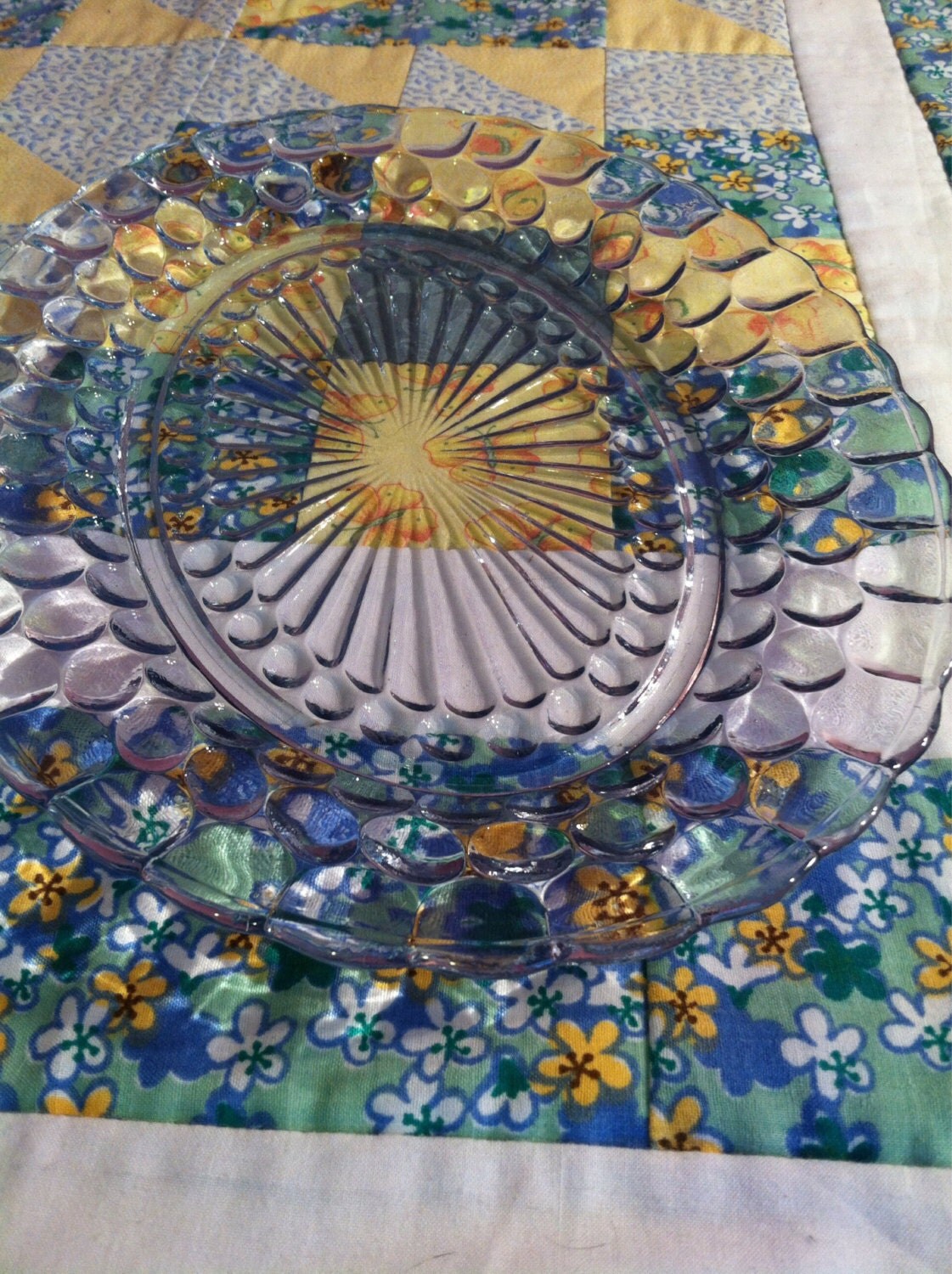 Vintage Blue Bubble Glass Platter Made in The USA – Haute Juice