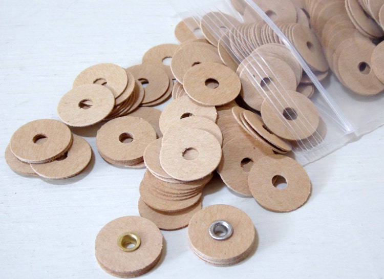 Tan Cardboard Washer Discs Scrapbooking Envelope by FoundForYou