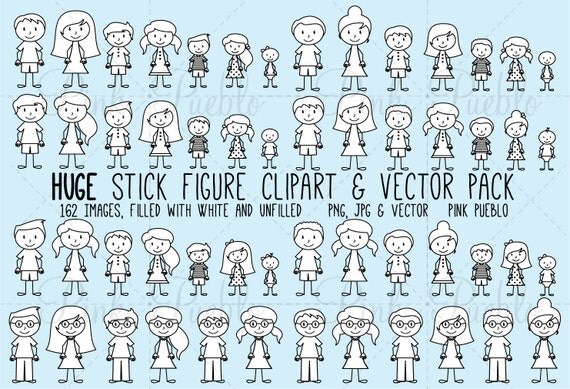 BACK TO SCHOOL Sale Huge Pack of Stick Figure Clipart Clip Art