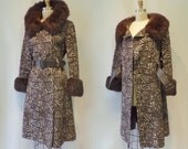THE BIG CHILL Vintage 1960's Tapestry Carpet Coat | Rabbit Fur Collar ...