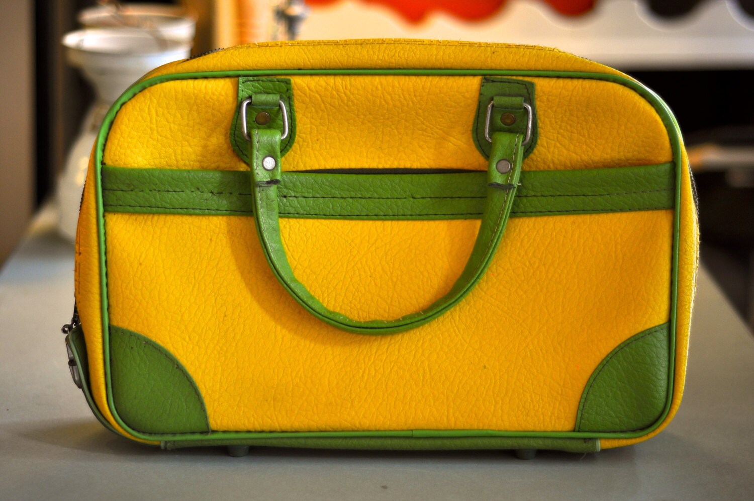 AWESOME Vintage ~green and yellow~ Laptop Case/Briefcase/Suitcase ...