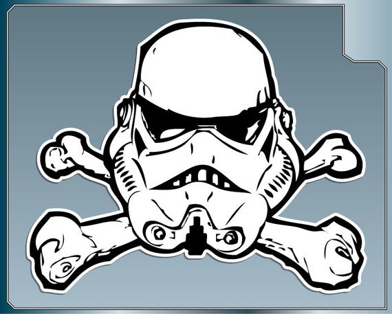 Stormtrooper Helmet and Crossbones vinyl decal Star Wars