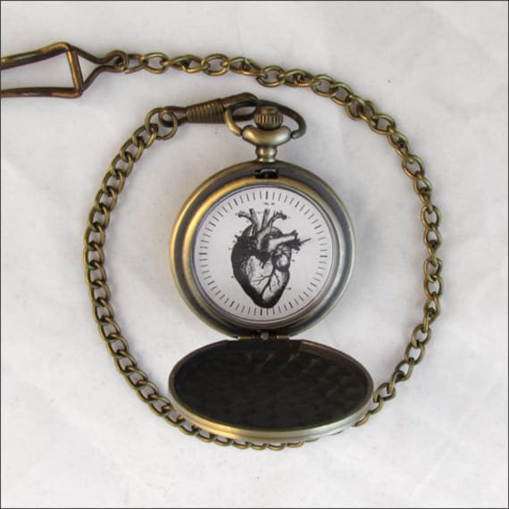 Heart Pocket Watch by shopExquisiteCorpse on Etsy