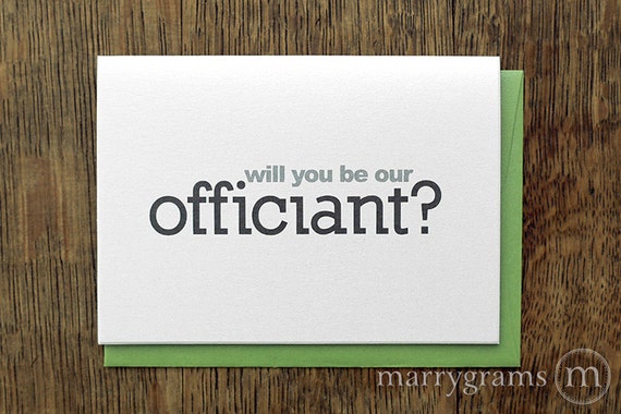 Wedding Card to Ask Officiant Will You Be Our Officiant Card