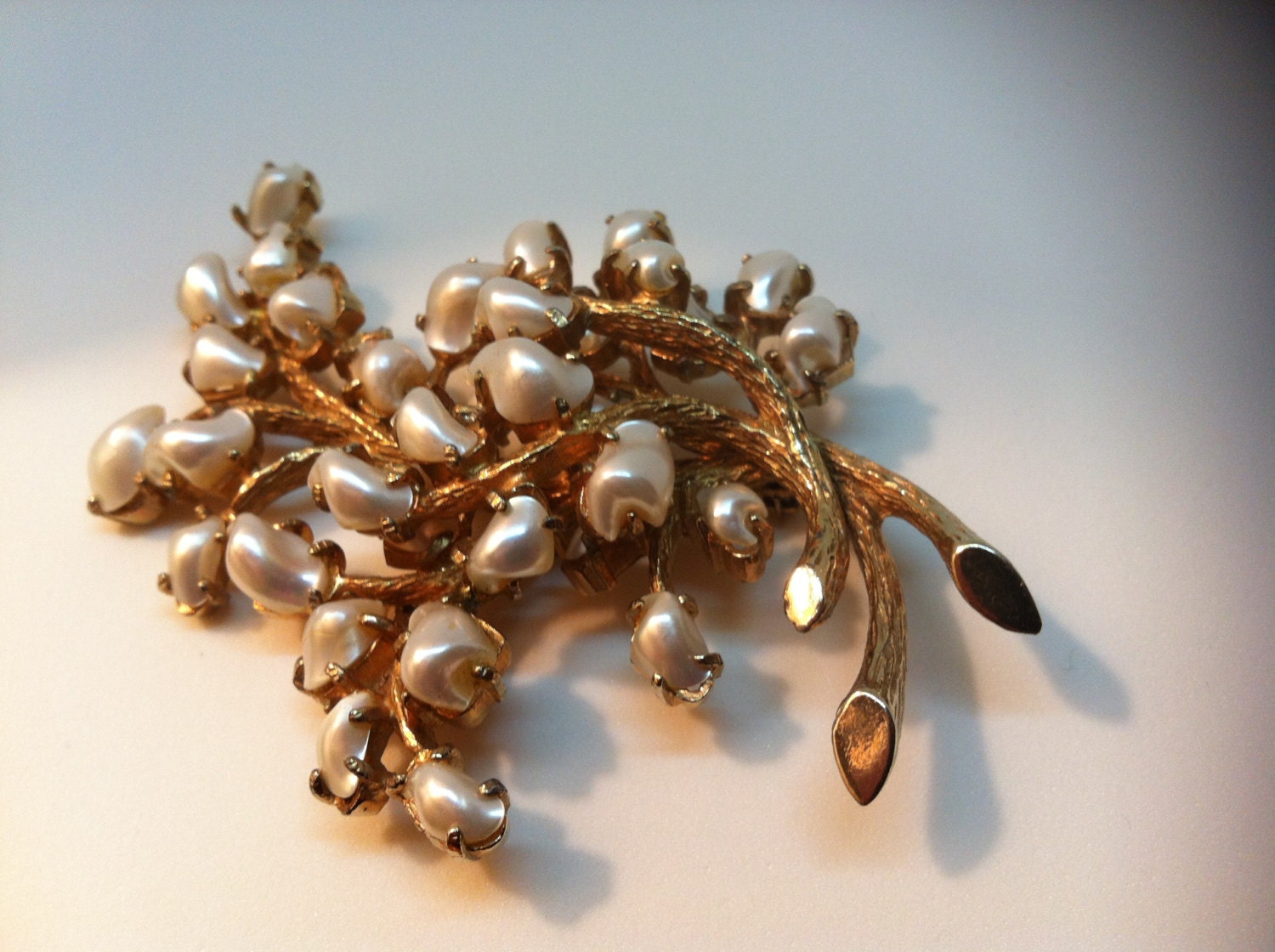 Large Freshwater PEARL Brooch Bonsai Tree / Floral Branch / Vintage ...