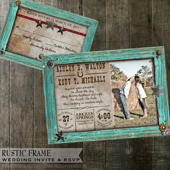 Rustic Wedding Invitations |Rustic Frame Wedding - Rustic Frame Border ...