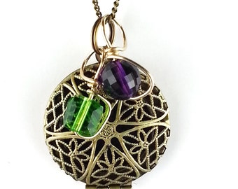 Birthstone locket | Etsy