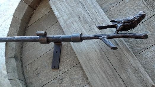 Drapery Rod Set 3/4'' Solid Hammered Iron Rod with by AdyEscalante