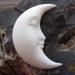 One sided Hand Carved Bone crescent Moon Cabochonflat by Balibagus