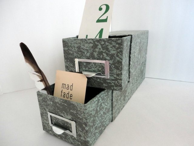 Vintage Cardboard File Boxes SET of 2 Retro Office Industrial decor ...