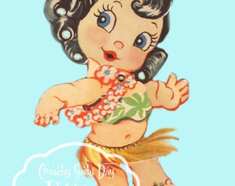 Popular items for vintage hula girls on Etsy