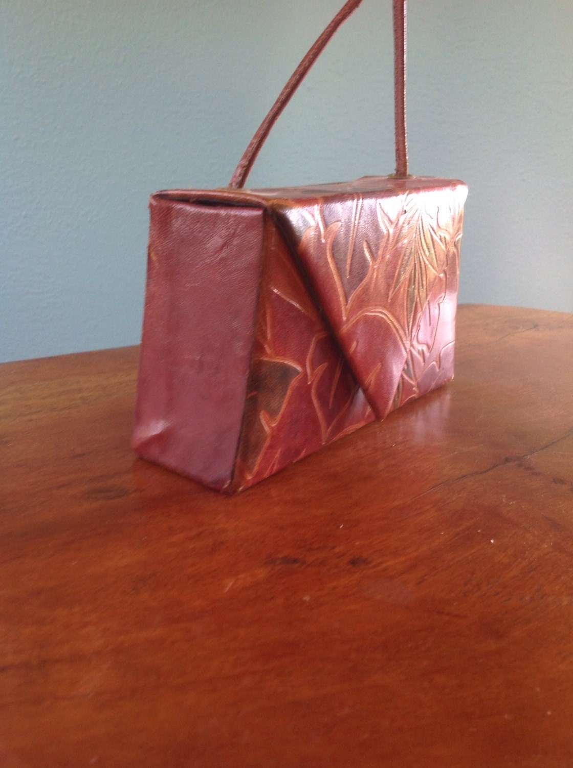 Vintage Hand Painted and Tooled Leather Tropical Leaf Purse – Haute Juice