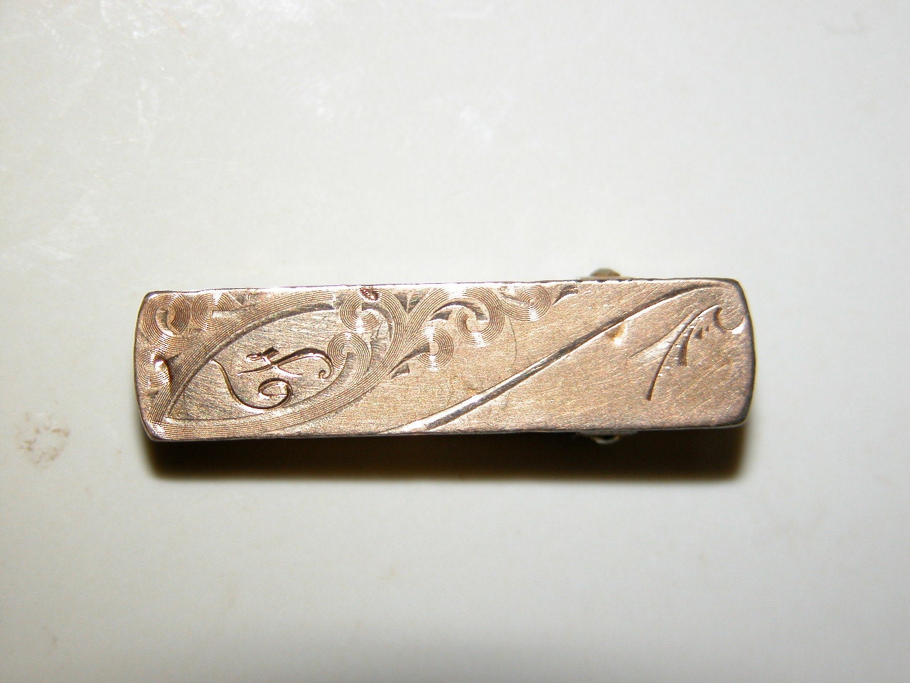 Nice Vintage Antique Victorian Etched Gold Filled Tie Bar Tie Tac ...
