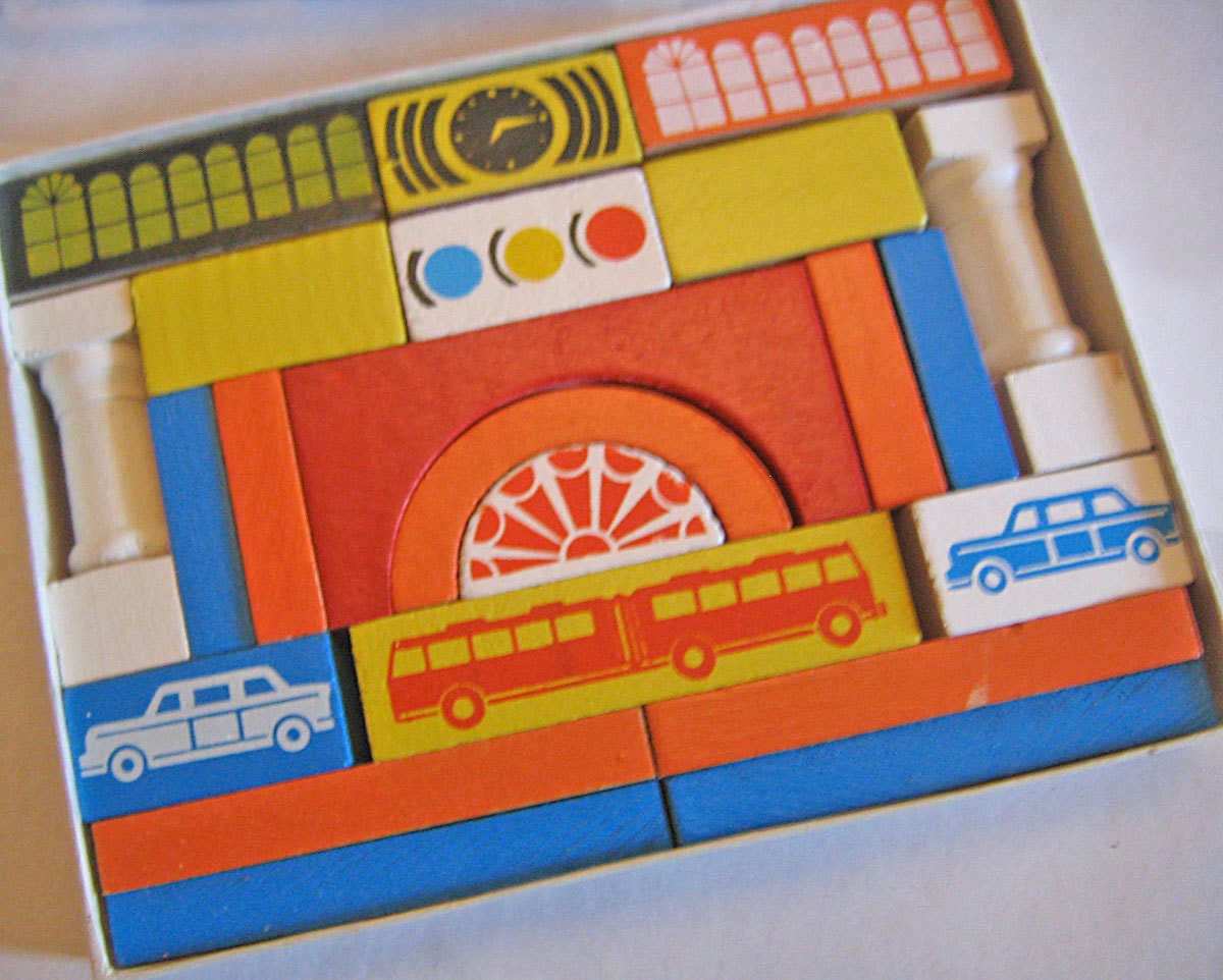 Vintage Set of Communication Building Blocks by ArchiveBrooklyn