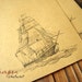 8 Sheets Vintage Style Old Ships Brown Writing Paper