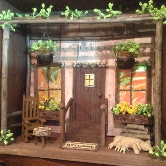 Items similar to Miniature Rustic Front Porch on Etsy