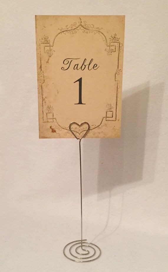 Wedding table number card name cards antique border frame