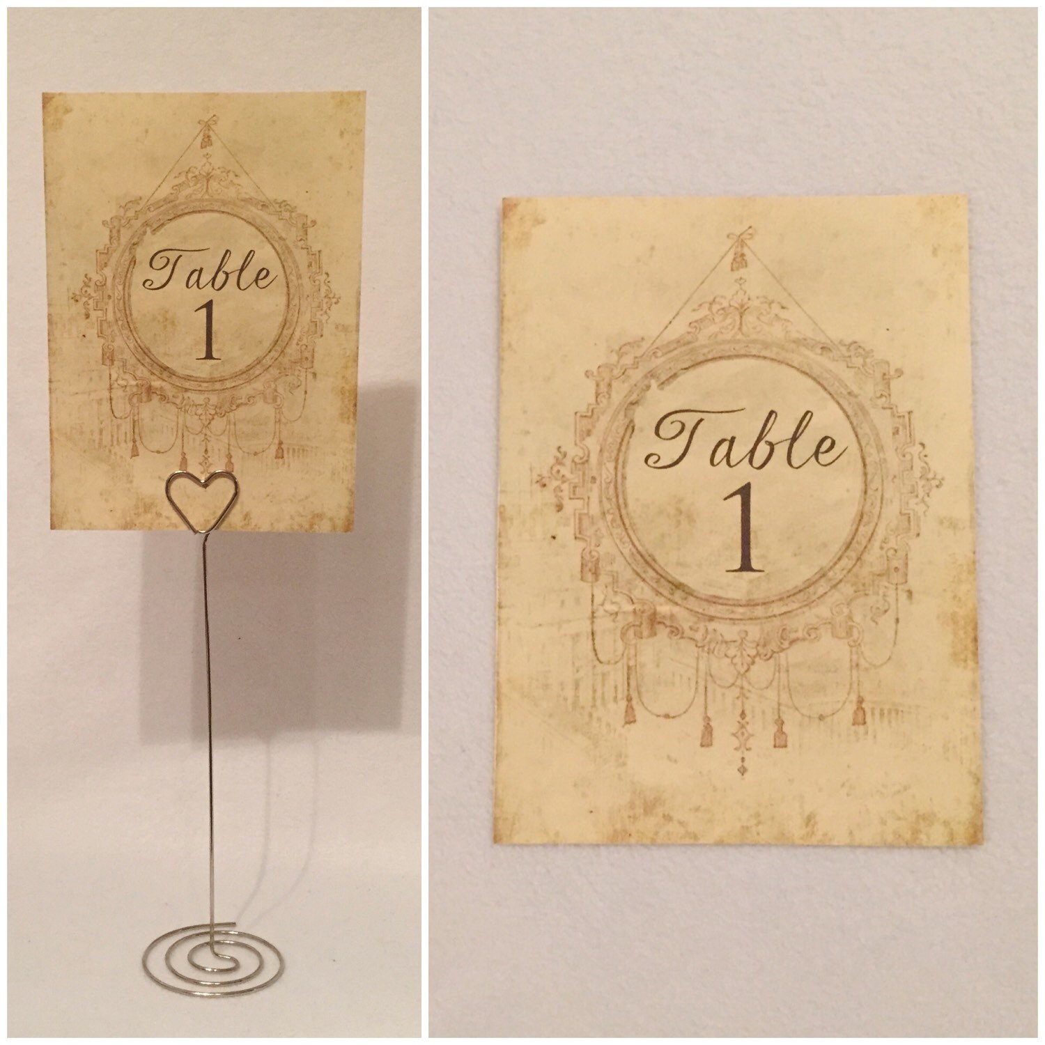 Wedding Table Number Card Name Cards centrepiece by RebeccasLeaves