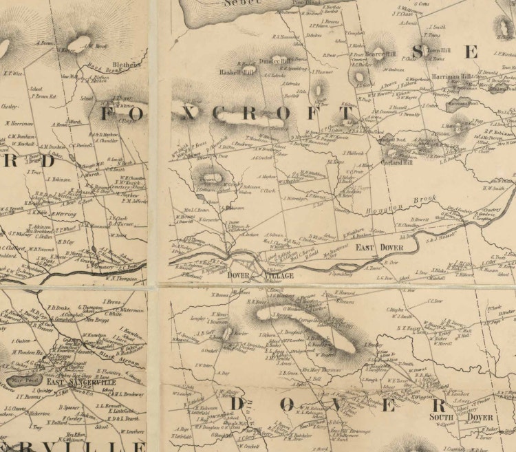 Piscataquis County Maine 1858 Wall Map Reprint with by Oldmap