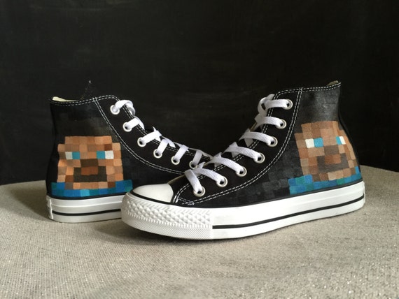 Custom Steve minecraft converse by JCorreaCreations on Etsy