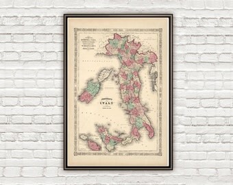 Old Map of Thailand Old Siam 1889 by OldCityPrints on Etsy