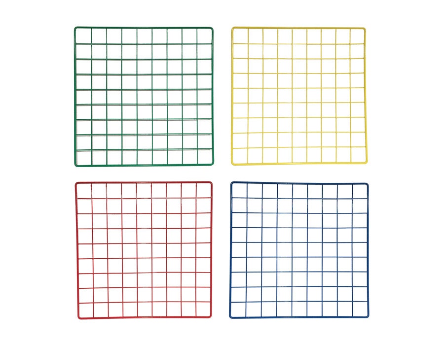 Set of 8 vintage 80s Wire Grid Squares / Bright Primary Colors / Wall ...