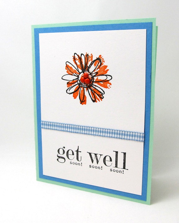 Get Well Card Get Well Soon Blank Card Orange Flower